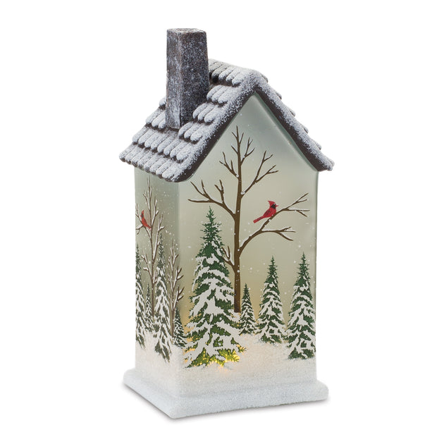 Melrose International Led Lighted House With Pine Trees (set Of 2 ...
