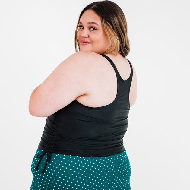 Calypsa Women's Plus Maya Maya Tankini Swim Top With Removable Cups ...