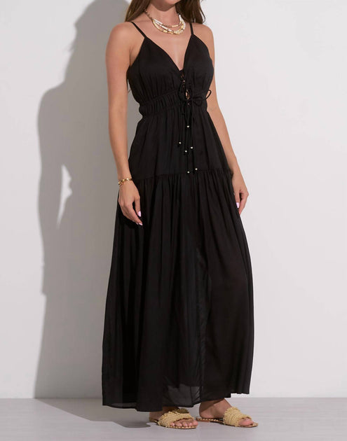 ELAN Milos Maxi Dress In Black | ShopSimon