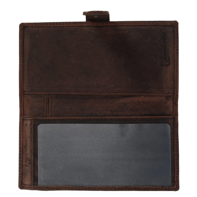 CTM Vintage Leather RFID Checkbook Cover Wallet with Snap Closure ...