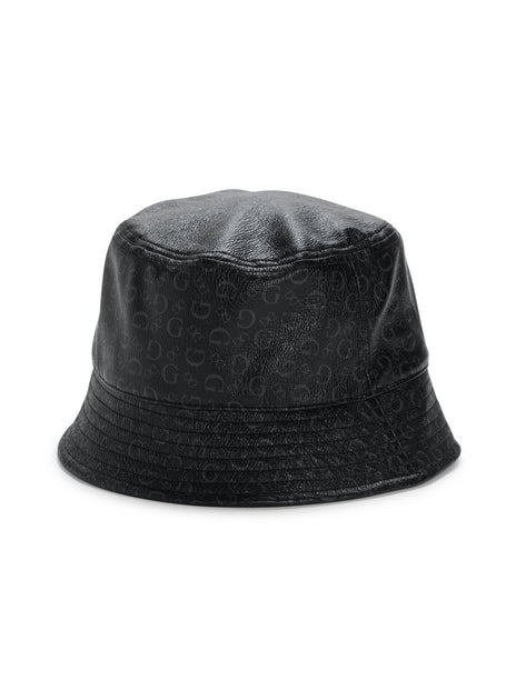 Guess Factory Faux-Leather Logo Bucket Hat | ShopSimon
