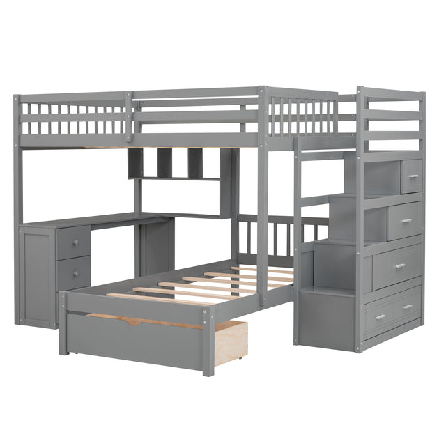 Streamdale Furniture Streamdale Full Over Twin Bunk Bed With Desk ...