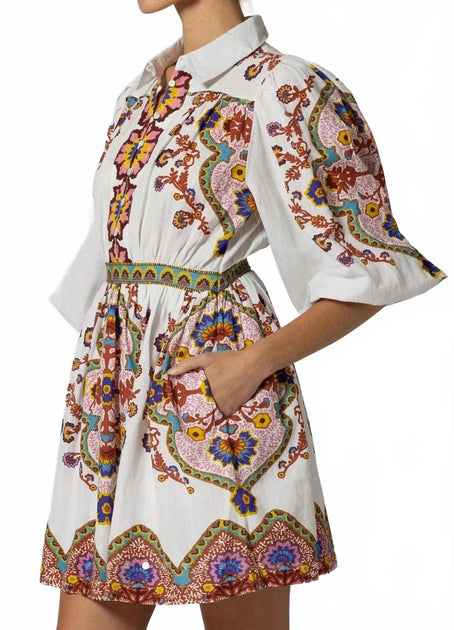 Cleobella Leigh Mini Dress In Beige | ShopSimon