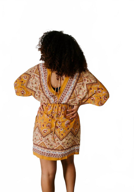 ANDREE BY UNIT Dolman Sleeves Bodice Dress In Marigold | ShopSimon