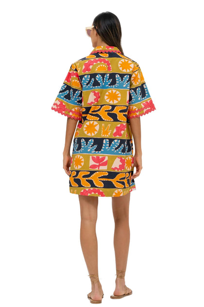 Oliphant Shirt Dress In Canyon Red | ShopSimon