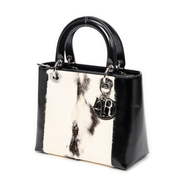 Dior Medium Pony Hair Lady Zip | ShopSimon
