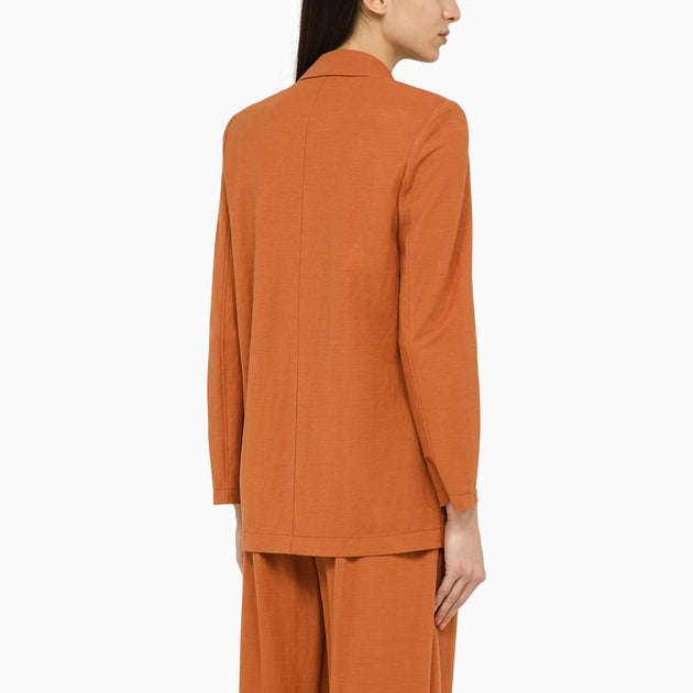 Harris Wharf London Women's Terracotta-colou Double-breasted Jacket ...