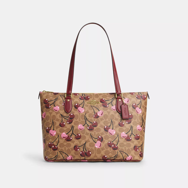 Coach Outlet Gallery Tote Bag In Signature Canvas With Cherry Print ...