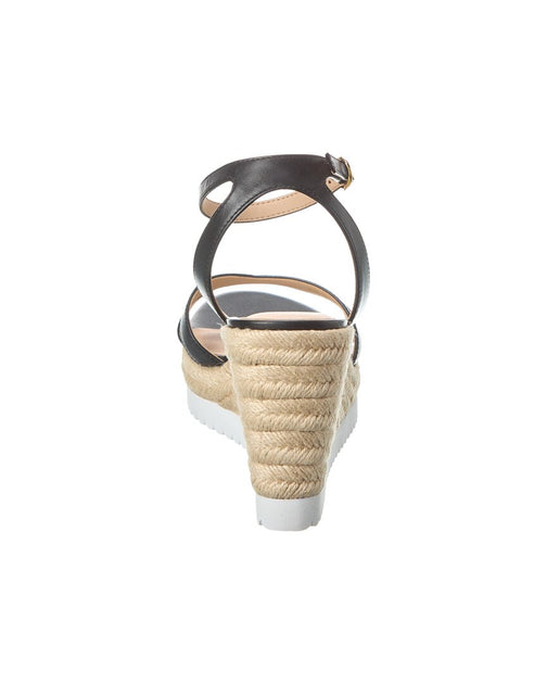 Stuart Weitzman Catlina Leather Espadrille Wedge Sandal | ShopSimon