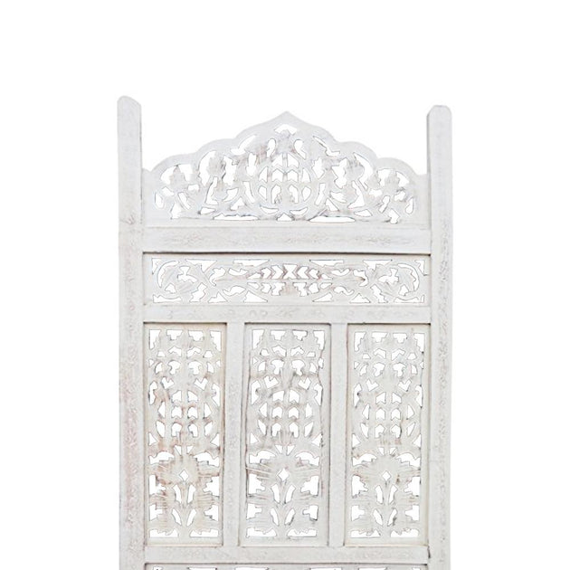FurnizzeMe Aesthetically Carved 4 Panel Wooden Partition Screen/Room ...