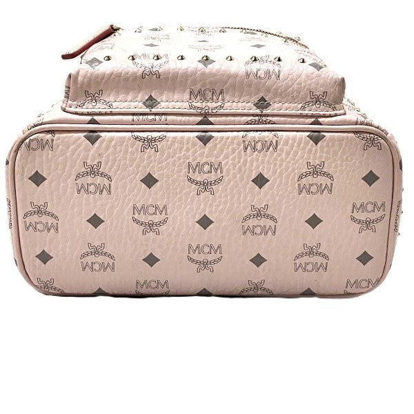 MCM Stark Studs Visetos Backpack Powder Pink | ShopSimon
