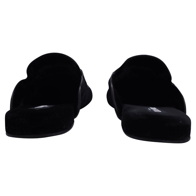 Tom Ford Stephan Tasselled Slippers In Black Leather-trimmed Velvet ...