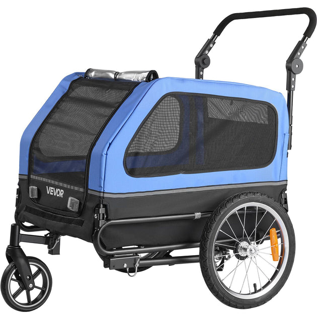 VEVOR Dog Bike Trailer, Supports Up To 88 Lbs, 2-in-1 Pet Stroller Cart ...