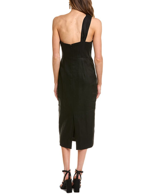 Milly Solid Linen-blend Midi Dress | ShopSimon
