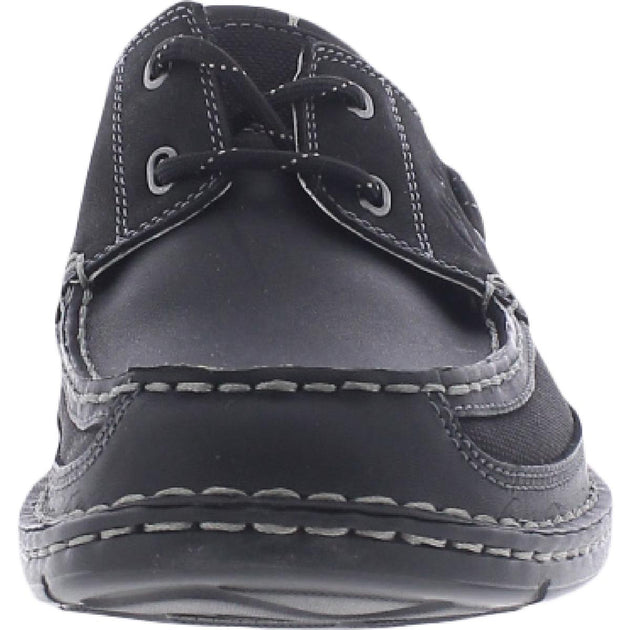 Clarks Waterloo Mens Leather Moc Toe Boat Shoes | ShopSimon