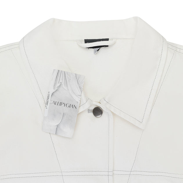 Callipygian Denim Off White Trench Coat | ShopSimon