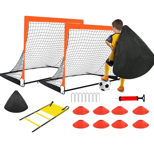 Global Bazaar Kids Soccer Goal Training Set with Net & Cones | ShopSimon