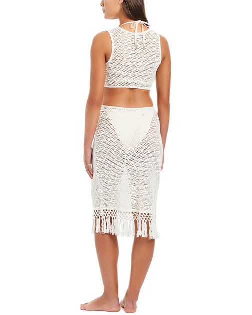 Red Carter Core Covers Fringe Plunge Cover-up Dress | ShopSimon