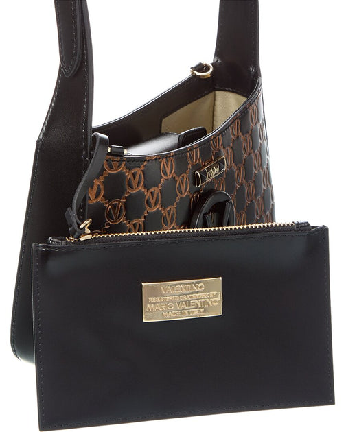 Valentino by Mario Valentino Kai Monogram Leather Crossbody | ShopSimon