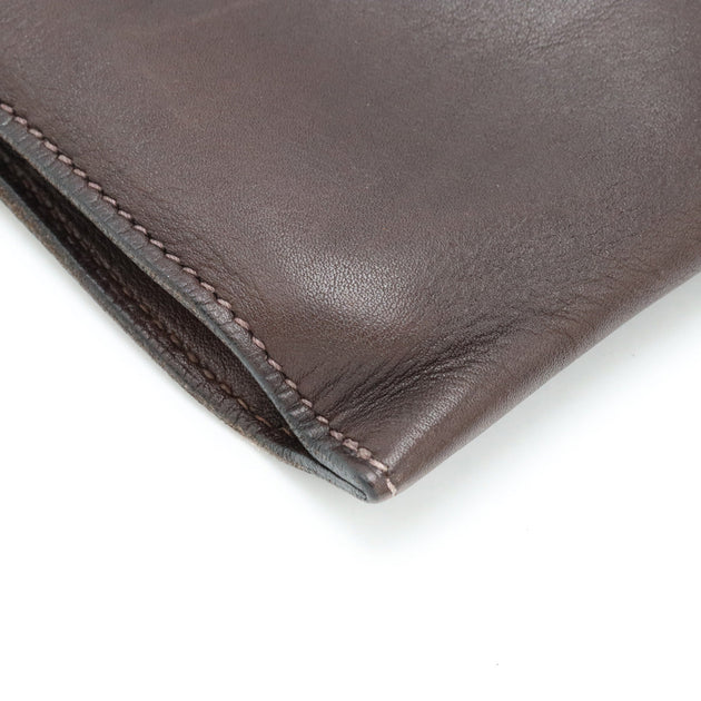Hermès Hermes Leather Zip Computer Clutch Bag | ShopSimon