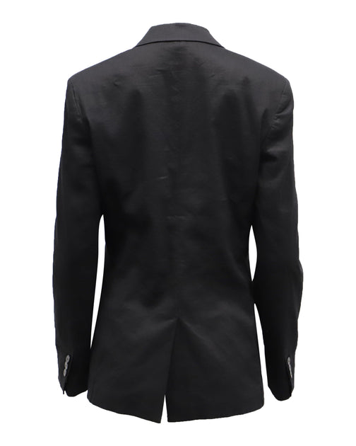 Theory Single Breasted Blazer In Black Linen | ShopSimon