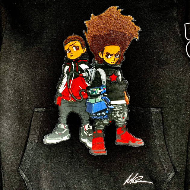 DeKryptic Men's Boondocks Riley N Huey Hoodie In Black | ShopSimon