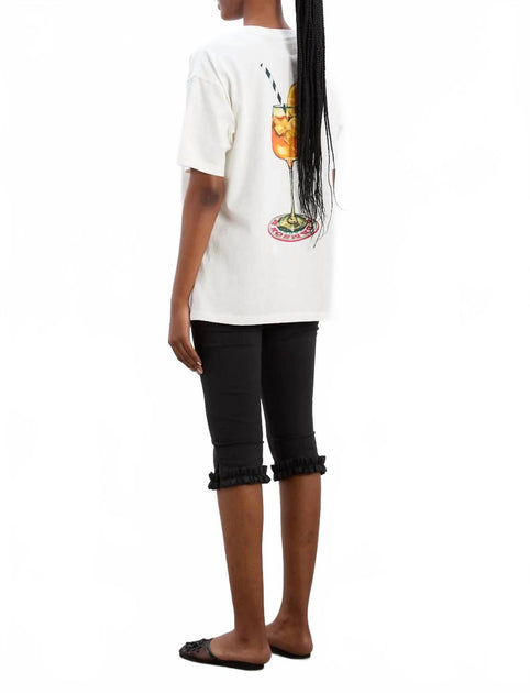 Damson Madder Spritz Boyfriend Tee In White | ShopSimon