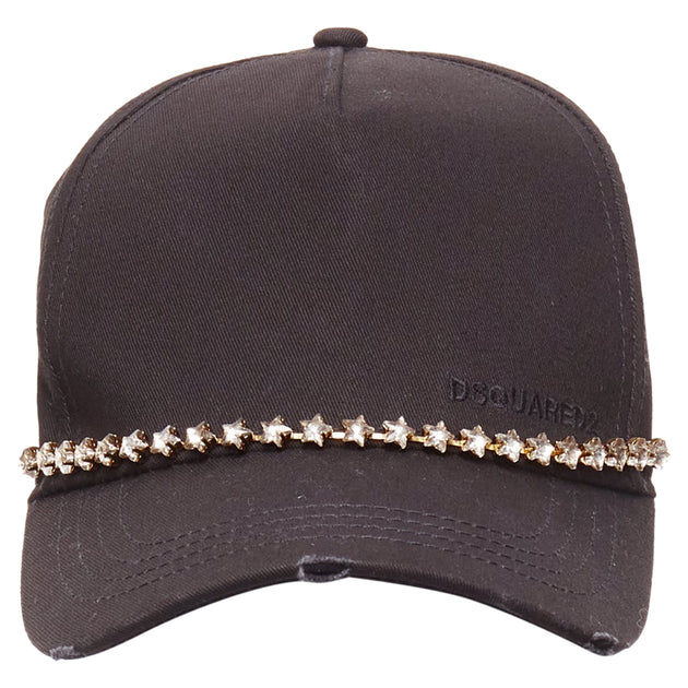 Dsquared2 Cotton Clear Star Crystals Dean Dan Caten Cap | ShopSimon