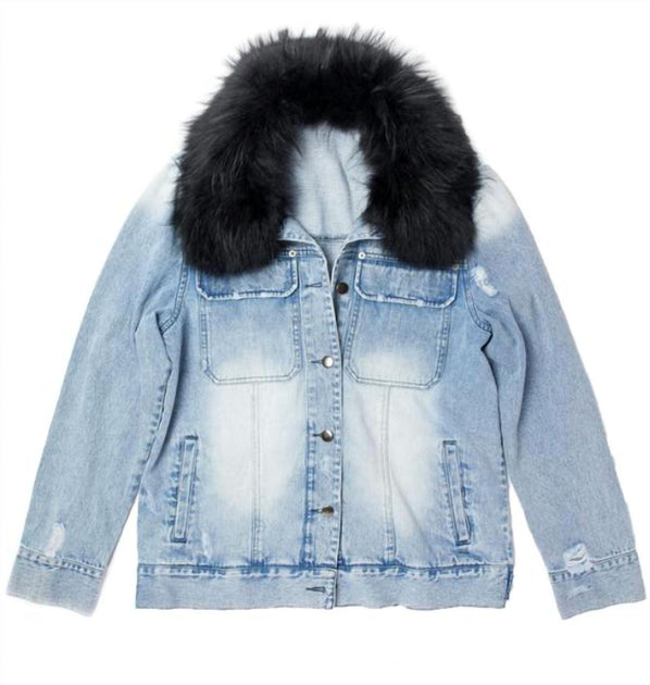 AVA + KRIS Jane Jean Jacket In Black | ShopSimon