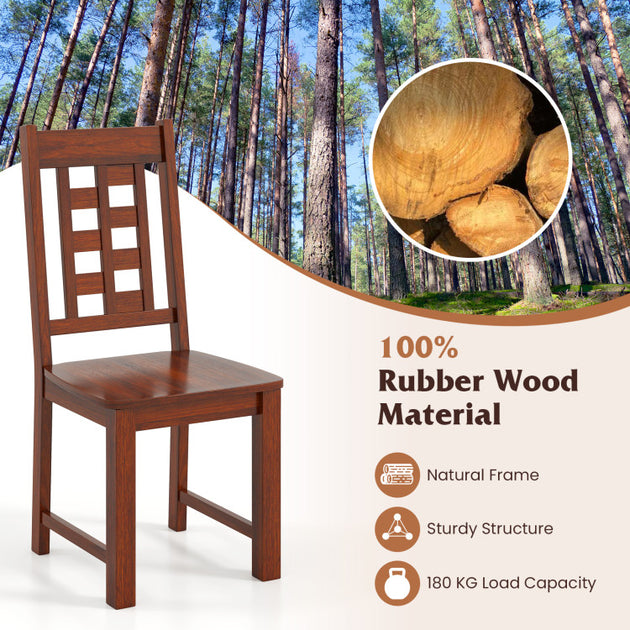 Hivvago Wooden Dining Chairs Set Of 2 Kitchen Chair With Solid Rubber ...