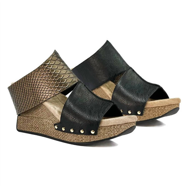 Modzori Virginia Reversible Sandal In Snake/black | ShopSimon