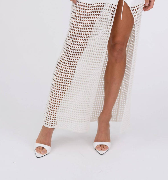 Nonchalant Label Tyra Knitted Skirt In White | ShopSimon
