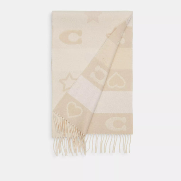 Coach Outlet Stars And Hearts Print Muffler | ShopSimon