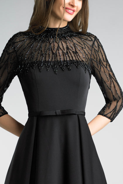 Basix Black Label Long Sleeve Beaded Ballgown | ShopSimon