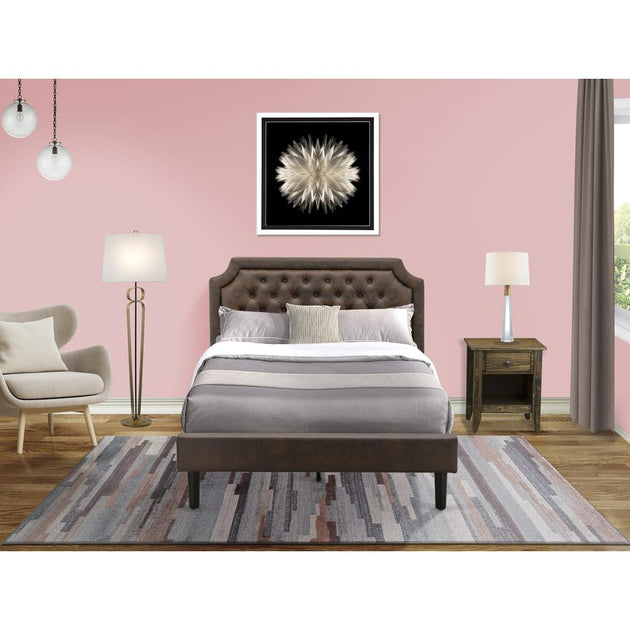 East West Furniture GB25F-1GA07 2-Piece Granbury Bedroom Set with Frame ...