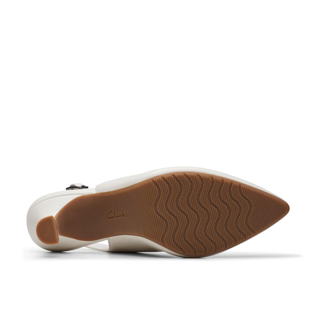 Clarks Kataleyna Step In White Leather | ShopSimon