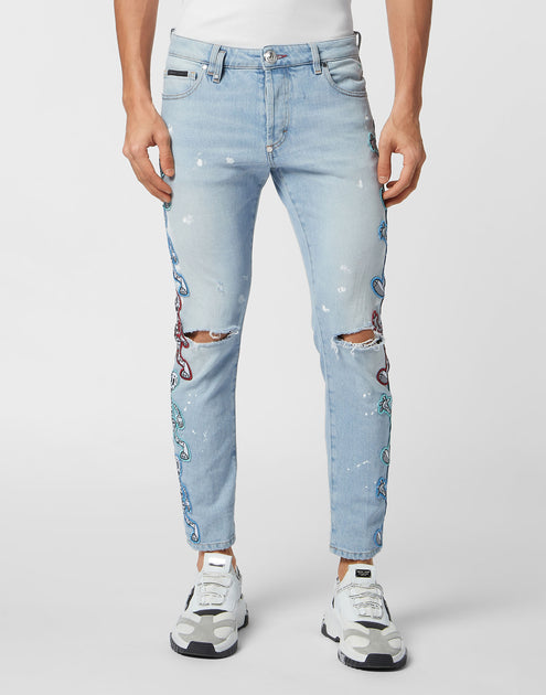 PHILIPP PLEIN Denim Trousers Skinny Fit Skully Gang | ShopSimon