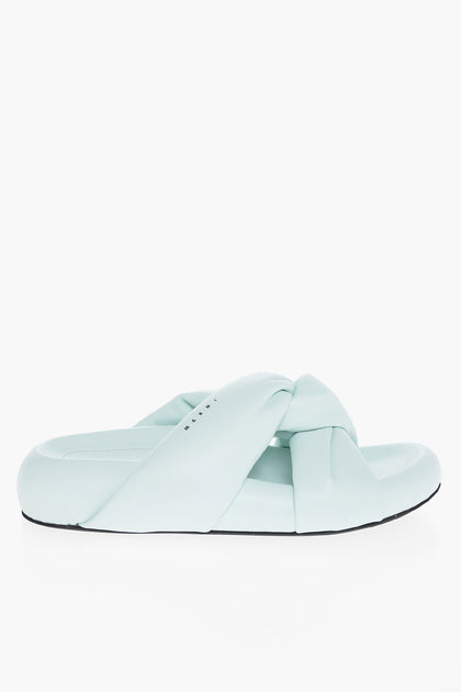 Marni Leather Padded Sliders With Chunky Sole | ShopSimon