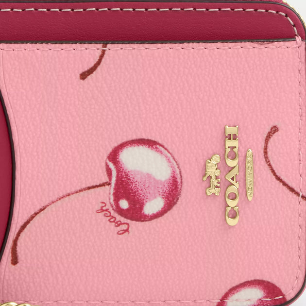 Coach Outlet Zip Card Case With Cherry Print | ShopSimon