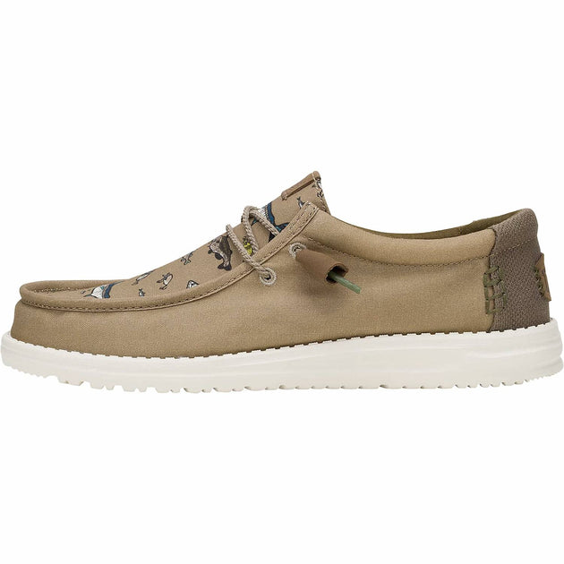 HEY DUDE Men Wally Marlin Slip On Shoes In Aluminum/brown | ShopSimon