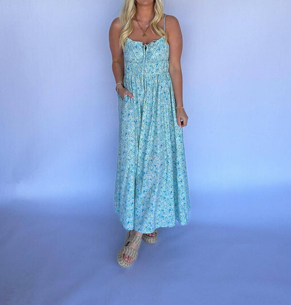 IN-LOOM Aiden Floral Maxi Dress In Blue | ShopSimon