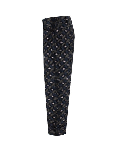 Fabiana Filippi Patterned Tweed Fabric Refined Trousers | ShopSimon