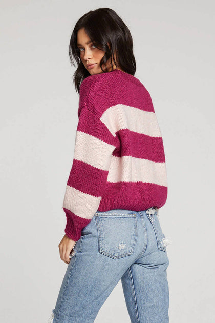 saltwater LUXE Lexie Sweater In Berry | ShopSimon