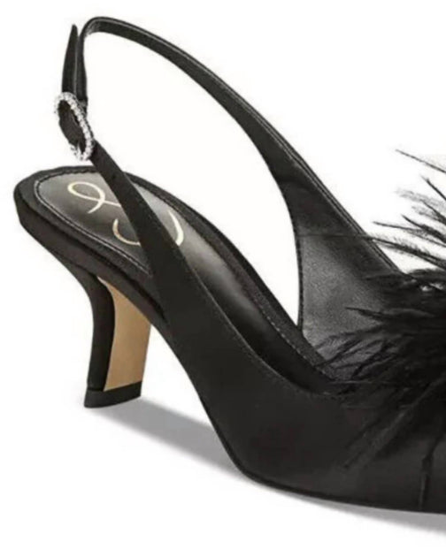 Sam Edelman Women's Bianka Feather Pump In Black | ShopSimon