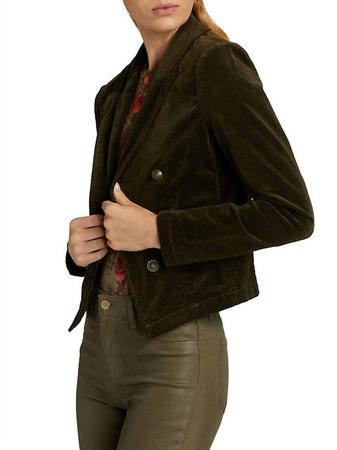 L'Agence Wayne Crop Jacket In Pine | ShopSimon