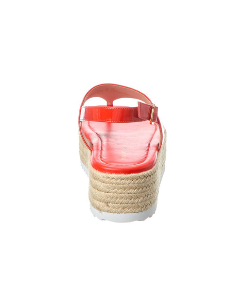 Stuart Weitzman Mel Patent Espadrille Flatform Sandal | ShopSimon