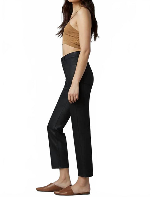 DL1961 - Women's Wax Coated Patti Straight Jean In Black | ShopSimon