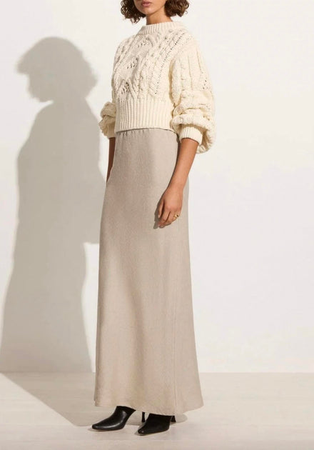 FAITHFULL THE BRAND Alanna Knit Jumper In Cream | ShopSimon