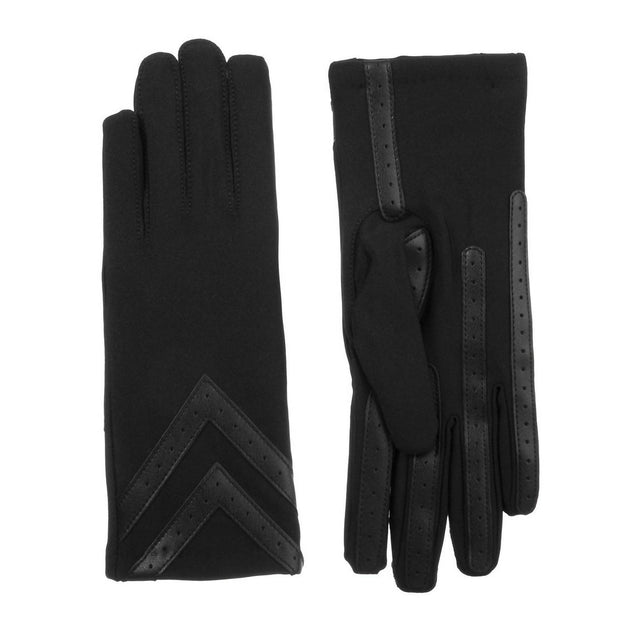 Isotoner Women’S Smartdri Chevron Touchscreen Gloves In Solid Black ...