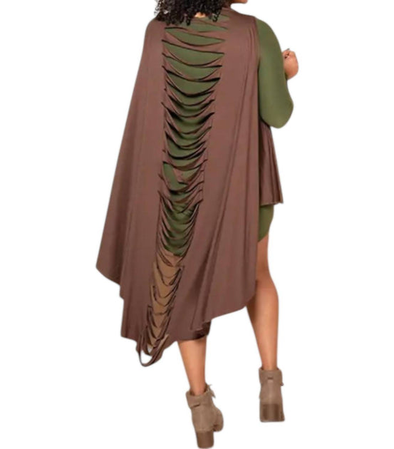 SHAWL DAWLS Slitback Convertible Shawl In Espresso | ShopSimon